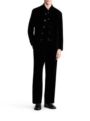 Giorgio Armani Smooth Viscose And Cupro Velvet Blazer