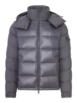 Moncler Maya Short Down Jacket With Hood - Gray