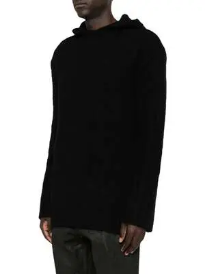 Rick Owens Oversized Hooded Sweater In Soft Knit