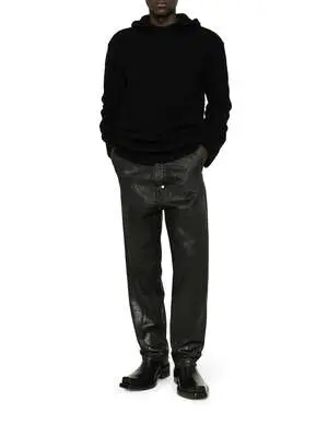 Rick Owens Oversized Hooded Sweater In Cashmere And Silk Blend - Black