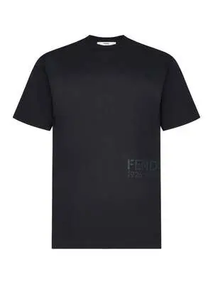 Fendi Cotton T-shirt With Logo - Charcoal