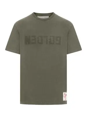 GOLDEN GOOSE Short Sleeve T-shirt With Logo Print - Multicolor
