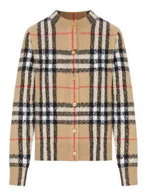 Burberry Check Knit Cardigan With Buttons - Multicolor