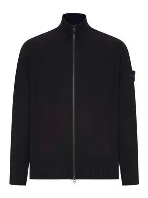 Stone Island STONE ISLAND Full Zip Wool Sweater Black