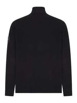 Stone Island Full Zip Wool Sweater - Black