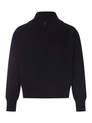 AMI Paris Wool Sweater With Polo Collar