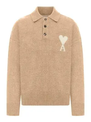 AMI Paris Polo De Coeur - Cream