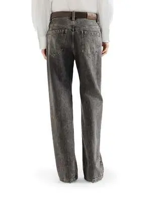 Brunello Cucinelli Authentic Denim Contemporary Loose Pants With Jewelry Pattern