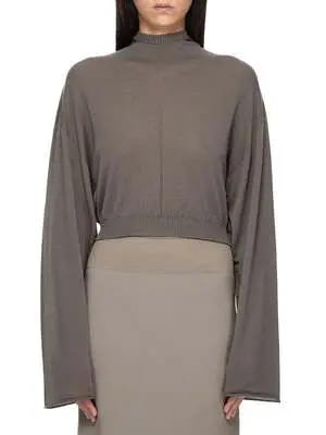 Rick Owens Cropped Knit Sweater With Hood - Multicolor