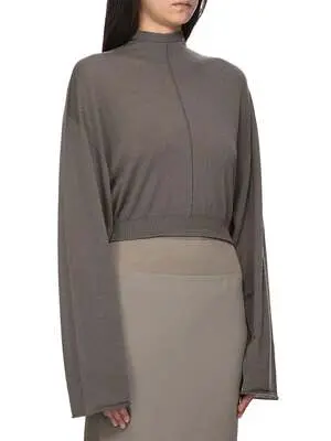 Rick Owens Cropped Knit Sweater With Hood - Multicolor