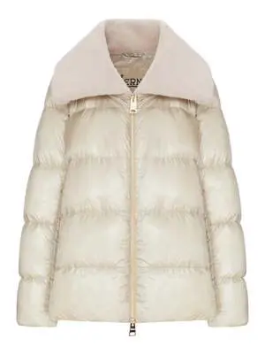 Herno Shiny Down Jacket With Fur Collar