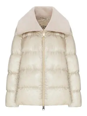 Herno Glossy Padded Down Jacket With Fur Collar - Multicolor