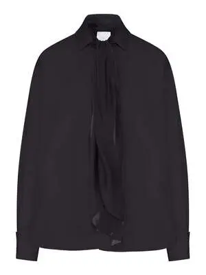 Sacai Cotton Shirt With Scarf - Black