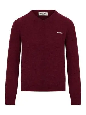 Miu Miu V-neck Wool Sweater - Multicolor