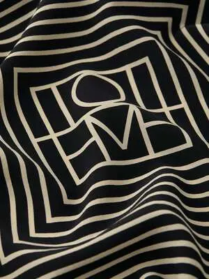 TOTEME Silk Scarf With Monogram Detail - Black