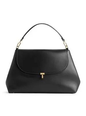 TOTEME Leather Shoulder Bag - Black
