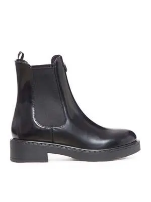 Prada Brushed Leather Ankle Boots - Multicolor