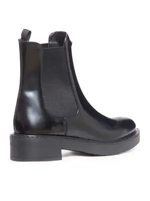 Prada Brushed Leather Ankle Boots