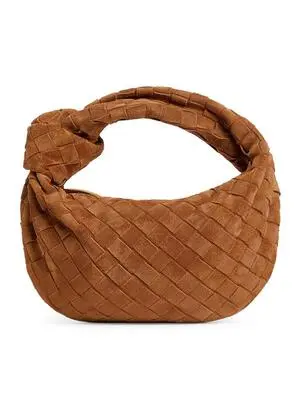 Bottega Veneta Mini Jodie Suede Bag With Intrecciato Detail - Multicolor