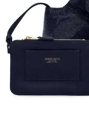 Giorgio Armani Embellished Satin Handbag With Knotted Handle