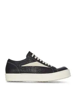 Rick Owens Hammered Calfskin Sneakers - Black