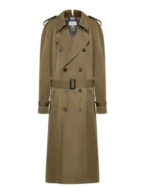 MAISON MARGIELA Long Cotton Trench Coat - Green