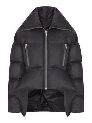 Rick Owens Short Nylon Down Jacket With Wide Collar