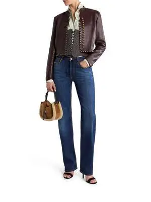 Etro Studded Cropped Leather Jacket