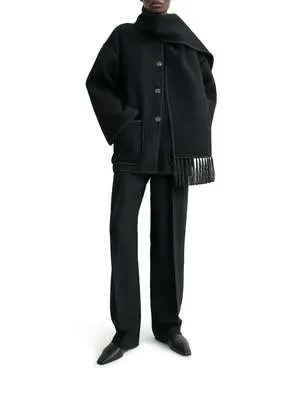 TOTEME Wool Jacket With Scarf And Embroidery - Black