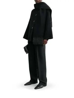 TOTEME Wool Jacket With Scarf And Embroidery - Black