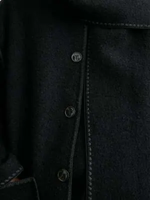TOTEME Wool Jacket With Scarf And Embroidery - Black