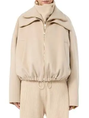 Sportmax Pure Wool Bomber Jacket With Removable Front Insert