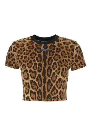 Dolce & Gabbana Leopard Print Cropped T-shirt - Multicolor
