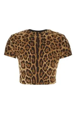 Dolce & Gabbana Leopard Print Cropped T-shirt - Multicolor