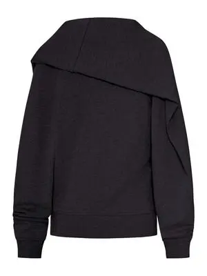 Dries Van Noten Cotton Sweatshirt With Draped Back - Black