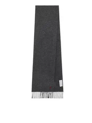 AMI Paris De Coeur Scarf In Wool - Gray