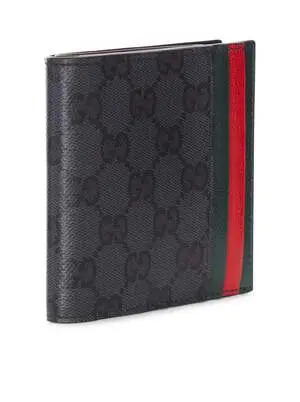 Gucci Bi-fold Wallet With Card Slot And Web Ribbon
