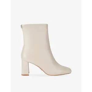 Carvela Rometta Heeled Leather Ankle Boots - Bone