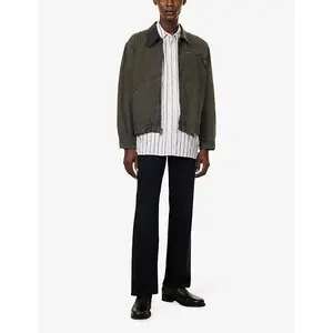 Rag & Bone Workwear Leather Collar Denim Jacket