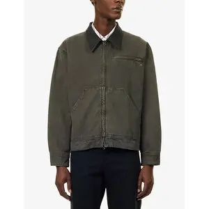 Rag & Bone Workwear Leather Collar Denim Jacket