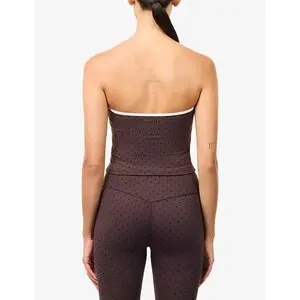Bo+tee Bandeau Polka-dot Stretch-jersey Top