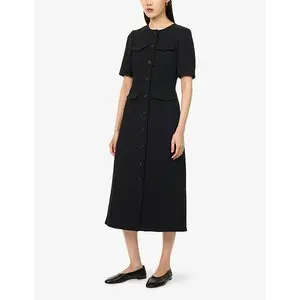 ME+EM Button-front Tailored Woven Midi Dress