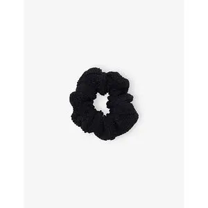 Hunza G Seersucker Stretch-woven Scrunchie Black