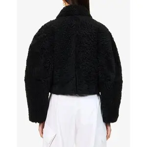 ROHE FRAMES Collared Cropped Shearling Jacket