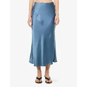 Rails Anya Bias-cut Satin Midi Skirt