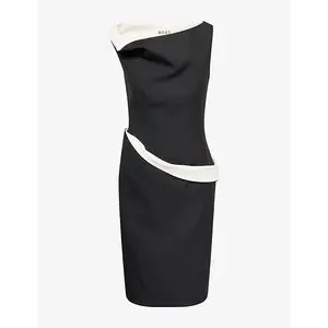 ROHE FRAMES Twisted Off-shoulder Wool-blend Midi Dress