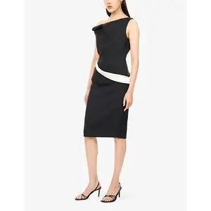 ROHE FRAMES Twisted Off-shoulder Wool-blend Midi Dress