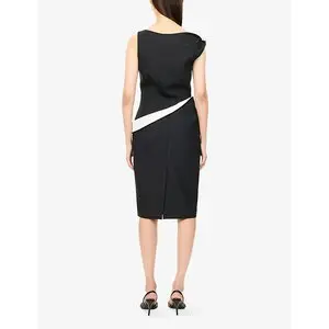 ROHE FRAMES Twisted Off-shoulder Wool-blend Midi Dress