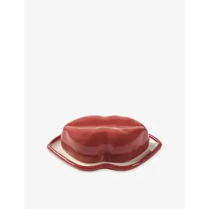 SERAX Lips Les Objets Mouleversants Lips Stoneware Dish With Lid - Red