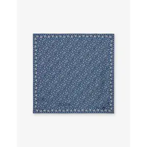 Claudie Pierlot Paisley-print Square Silk Scarf 65cm X 65cm - Navy